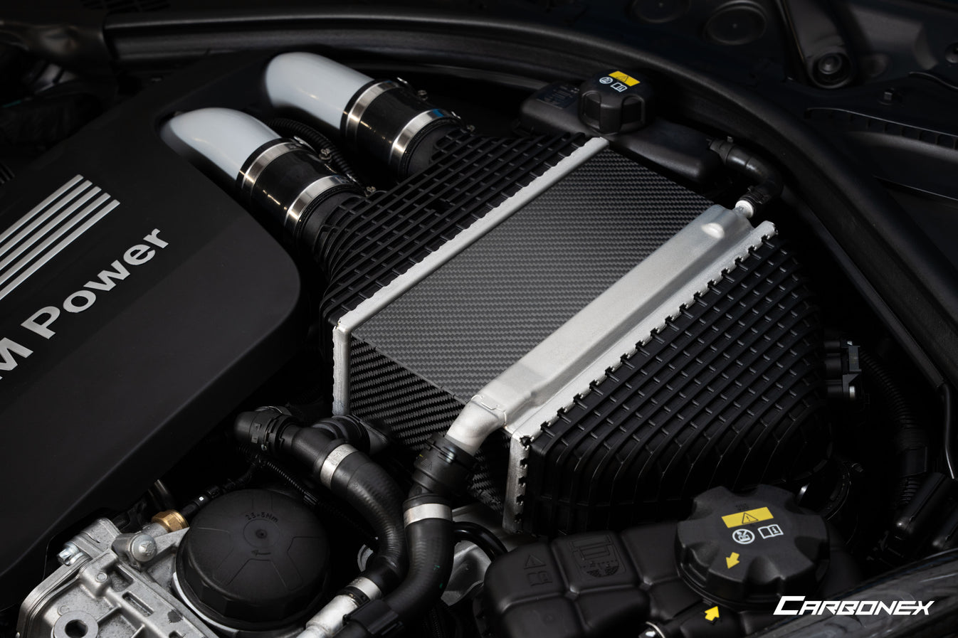 BMW S55 Engine Carbon Intercooler Cover - Matte – Carbonex